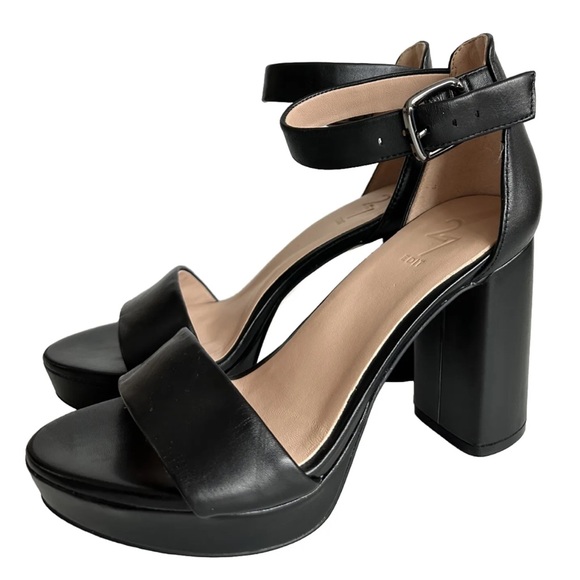 27 EDIT | Shoes | 27 Edit Womens Briar Black Leather Ankle Strap Heels ...